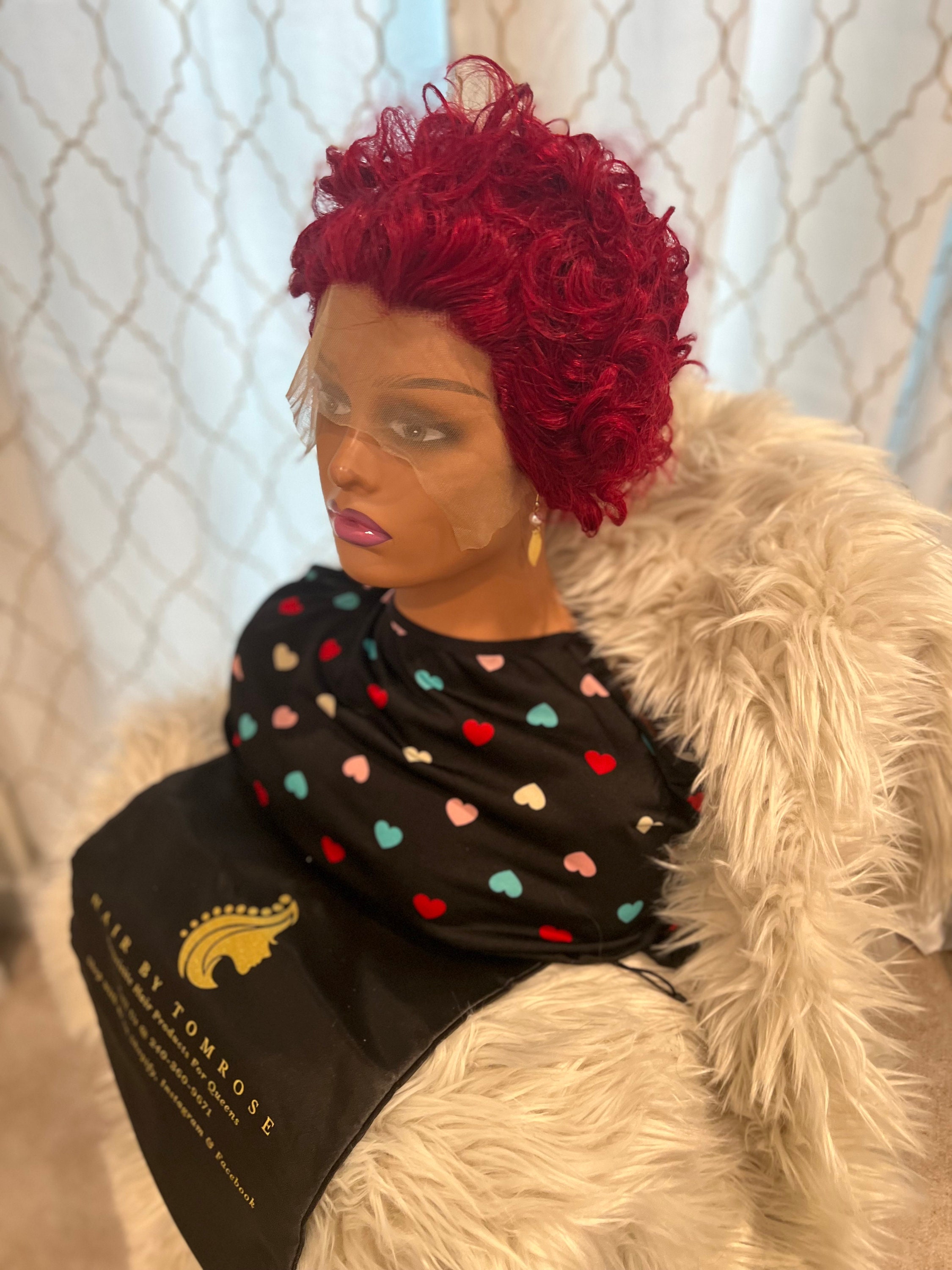 Red Short Pixie Wig - Etsy