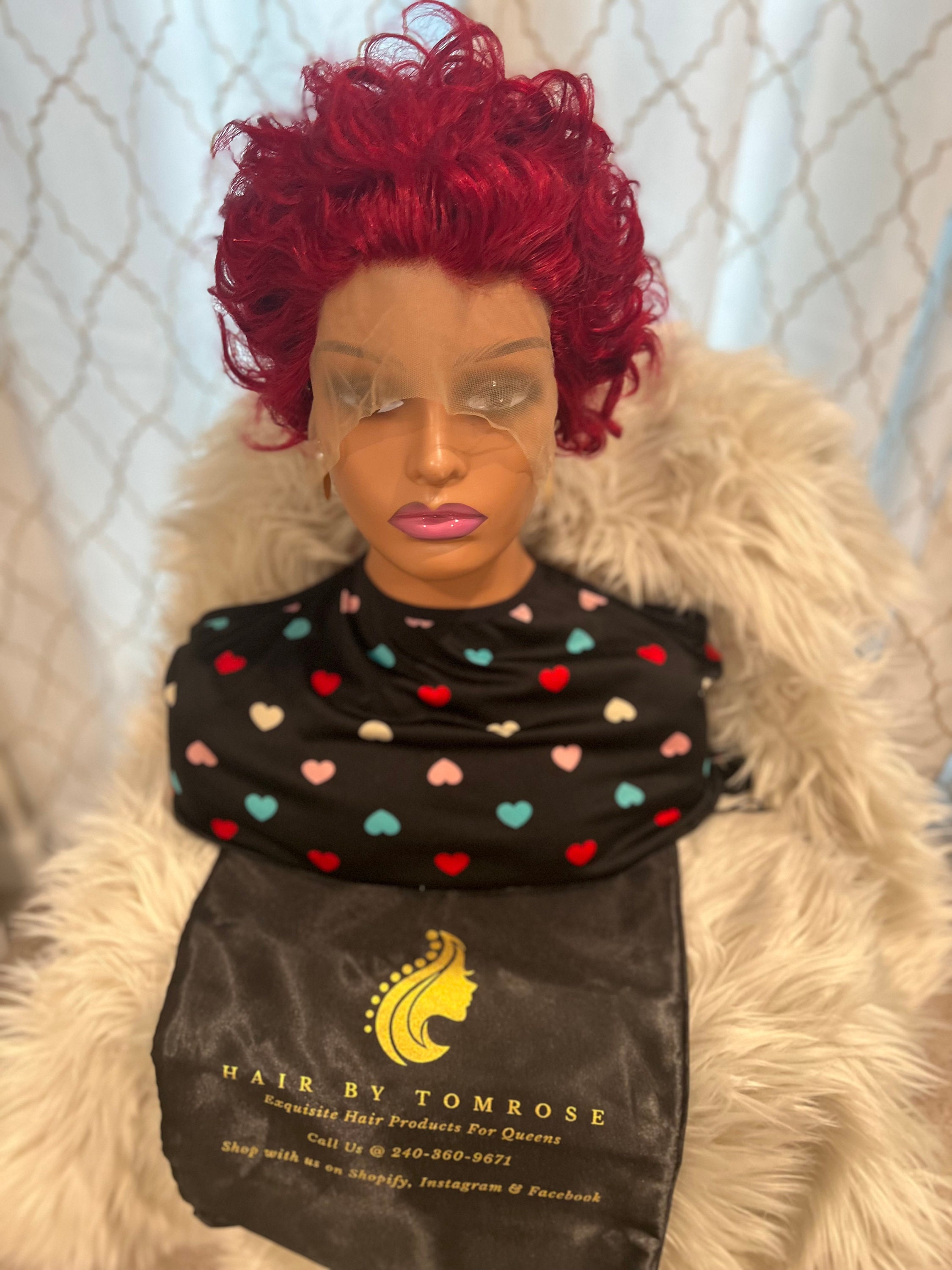 Red Short Pixie Wig - Etsy