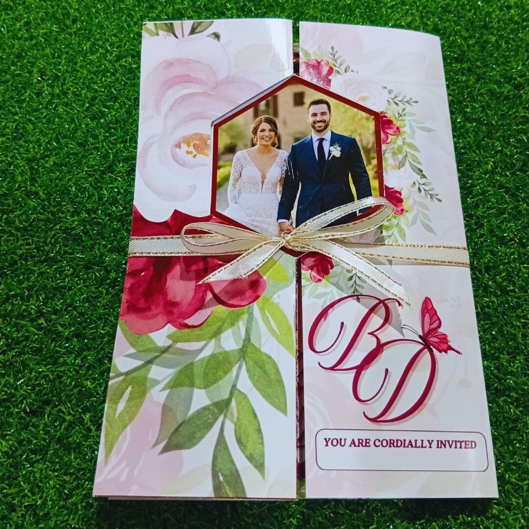 Geometric Flip Wedding Invitation. Canva Template. - Etsy