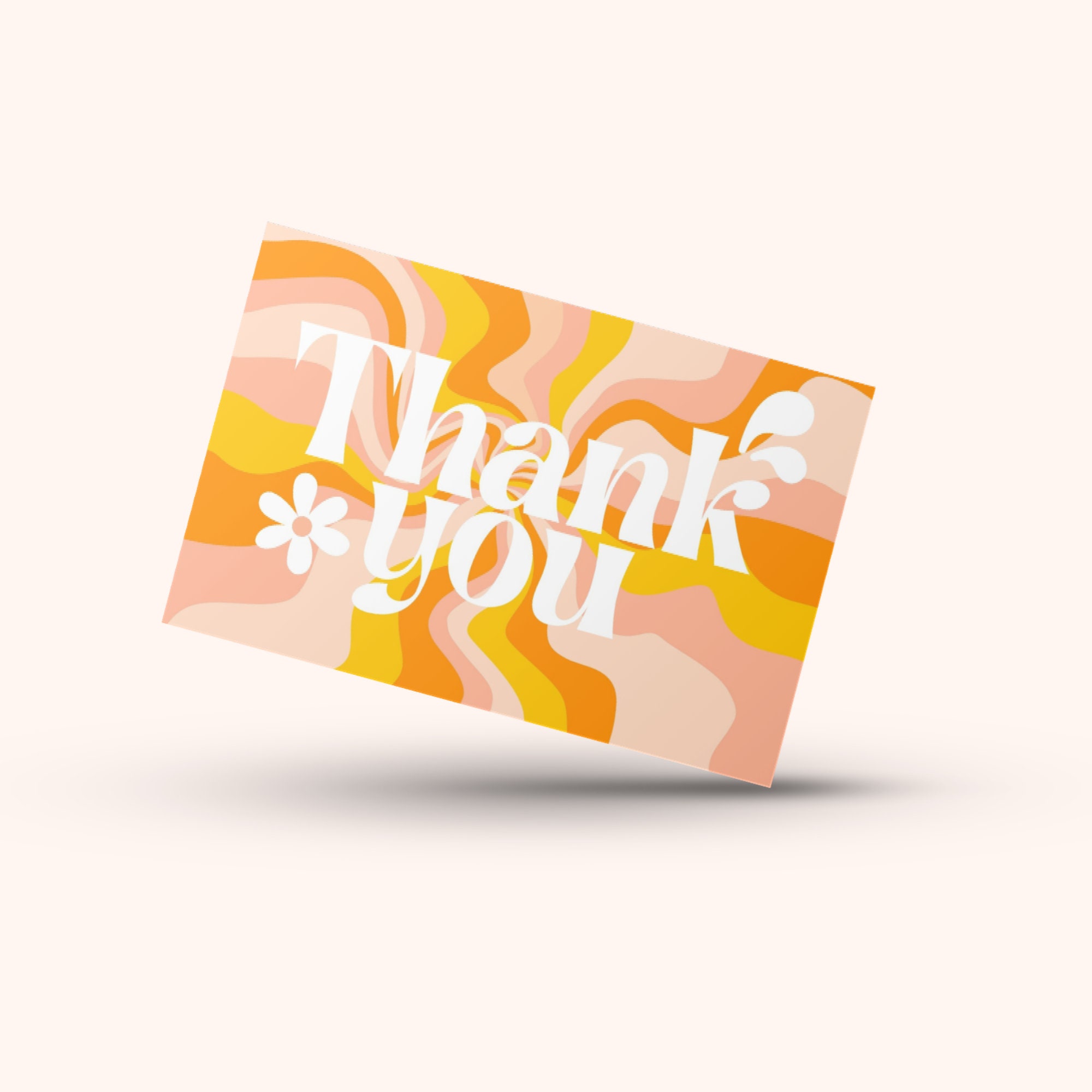 Editable Thank You Card, Retro Thank You Card, DIY Thank You Card ...