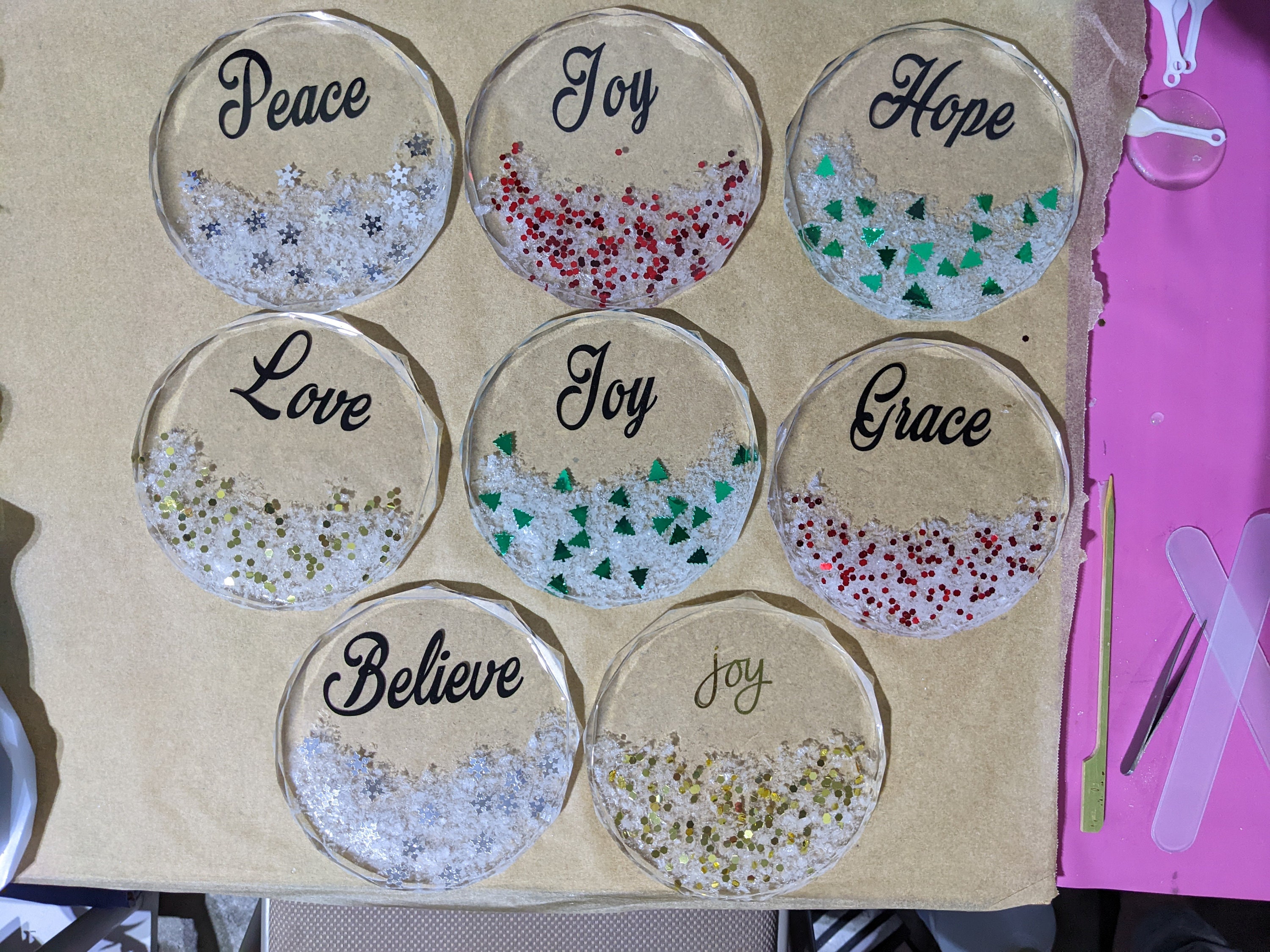 Customized Resin Holiday Coasters - Etsy