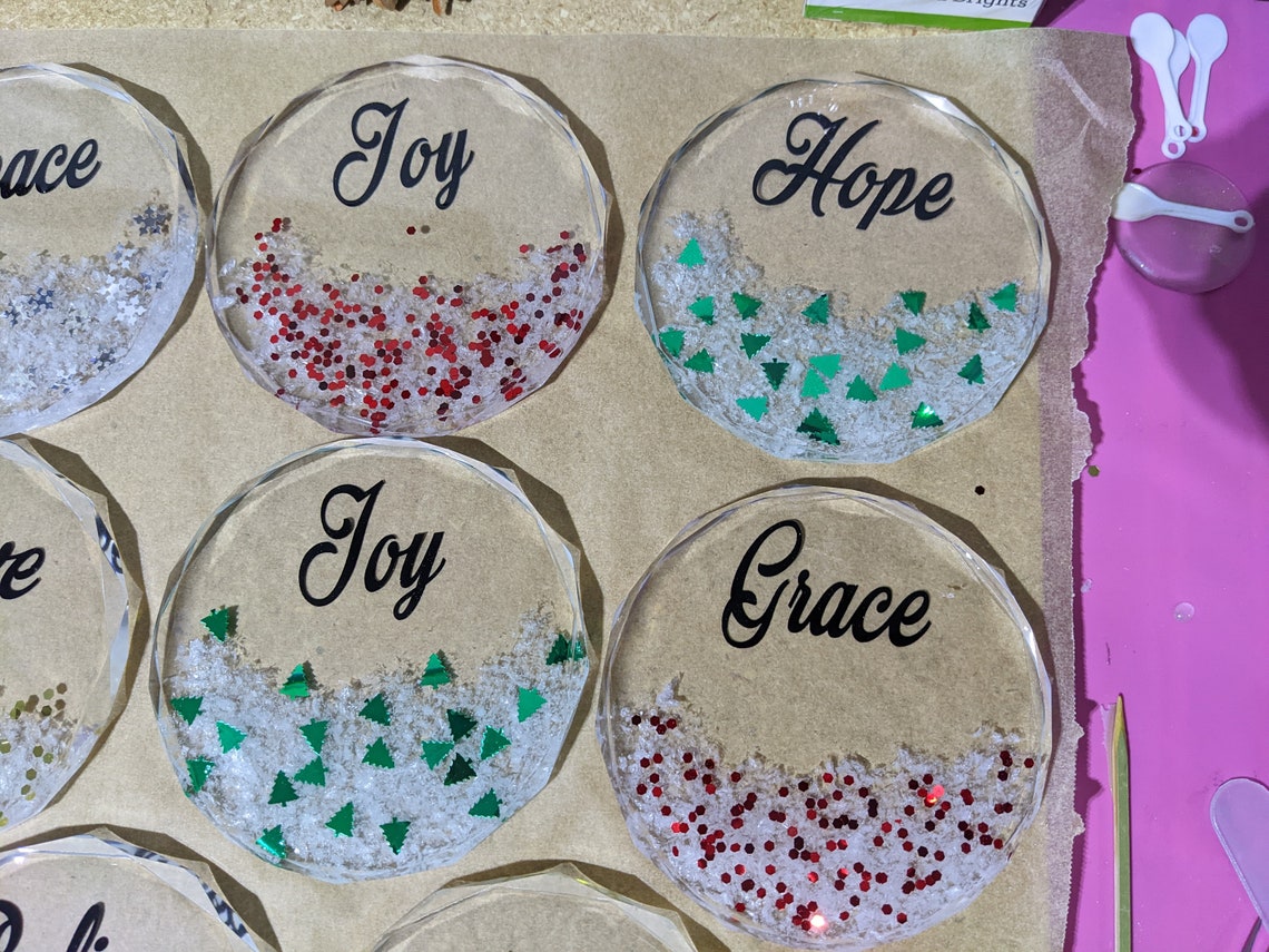 Customized Resin Holiday Coasters - Etsy