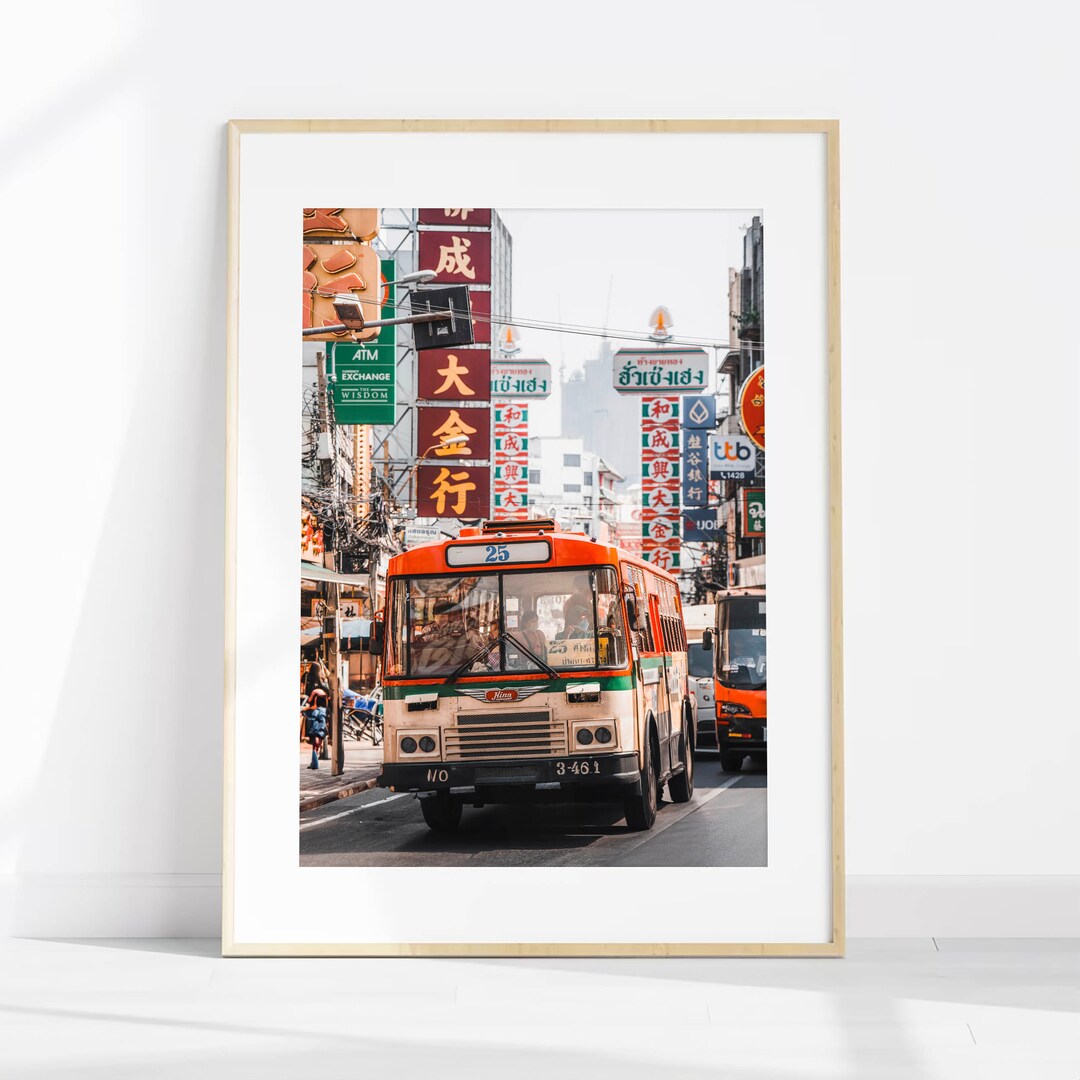 Chinatown Bus Bangkok Thailand Printable Street - Etsy