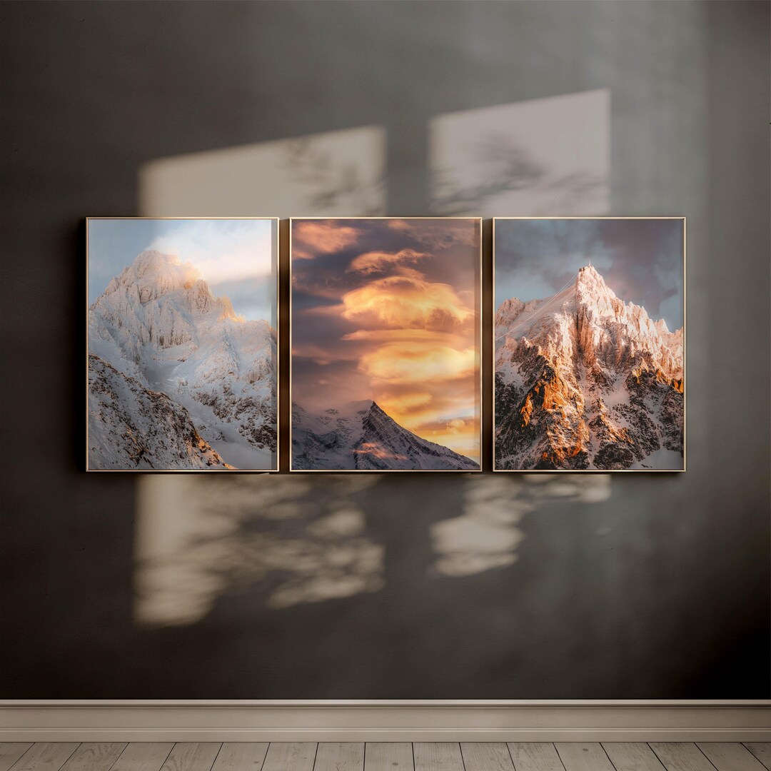 Chamonix Sunset Print Set: Mont Blanc, French Alps Photography - Etsy