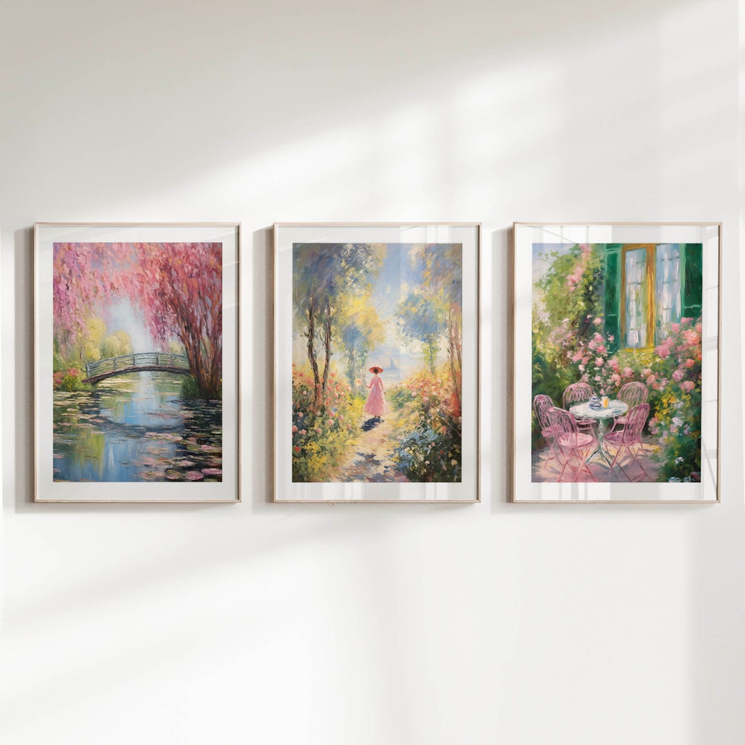 3 Piece Print Set Printable Vintage Painting Wall Art Digital Download ...