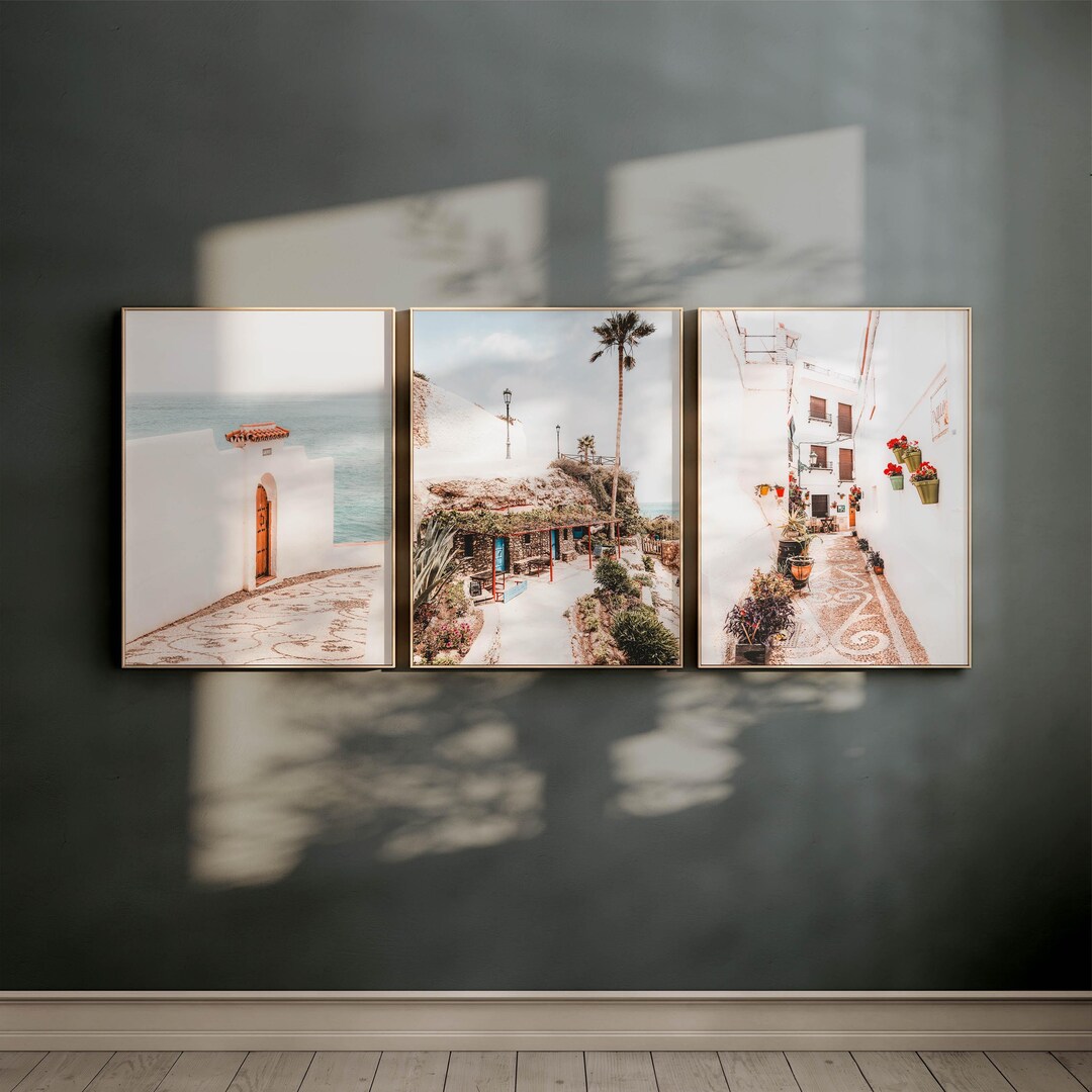 Mediterranean Photography, Nerja Spain Set of 3 Printable Travel ...