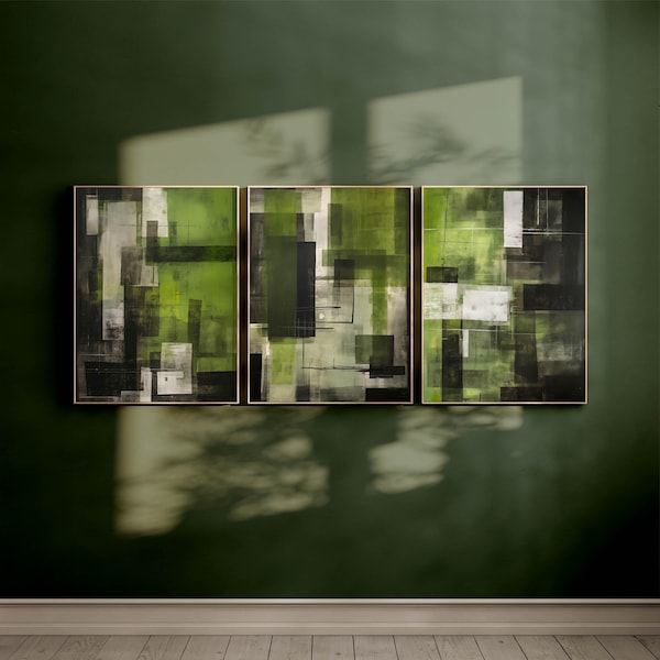 Abstract Art Prints Olive Green - Etsy