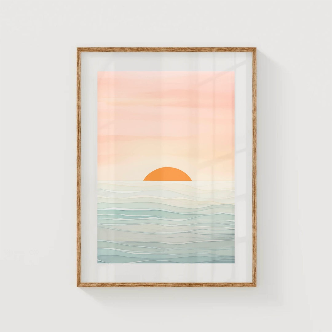 Ocean Sunset Print Coastal Scenery Nature Gift Idea A1/A2/A3/A4 ...