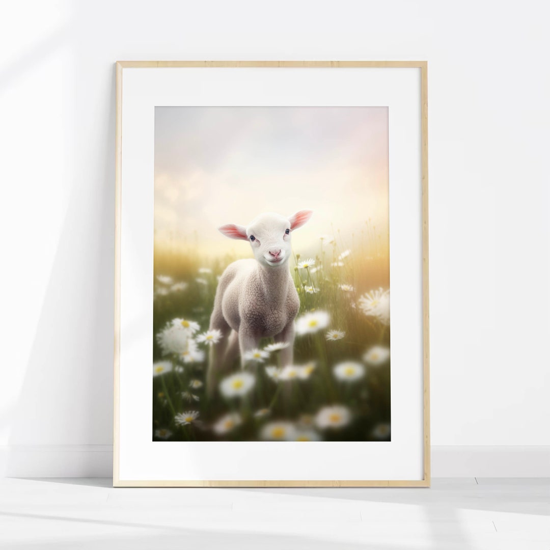 Easter Lamb Print Printable Easter Baby Sheep Wall Art Spring Lamb Wall ...
