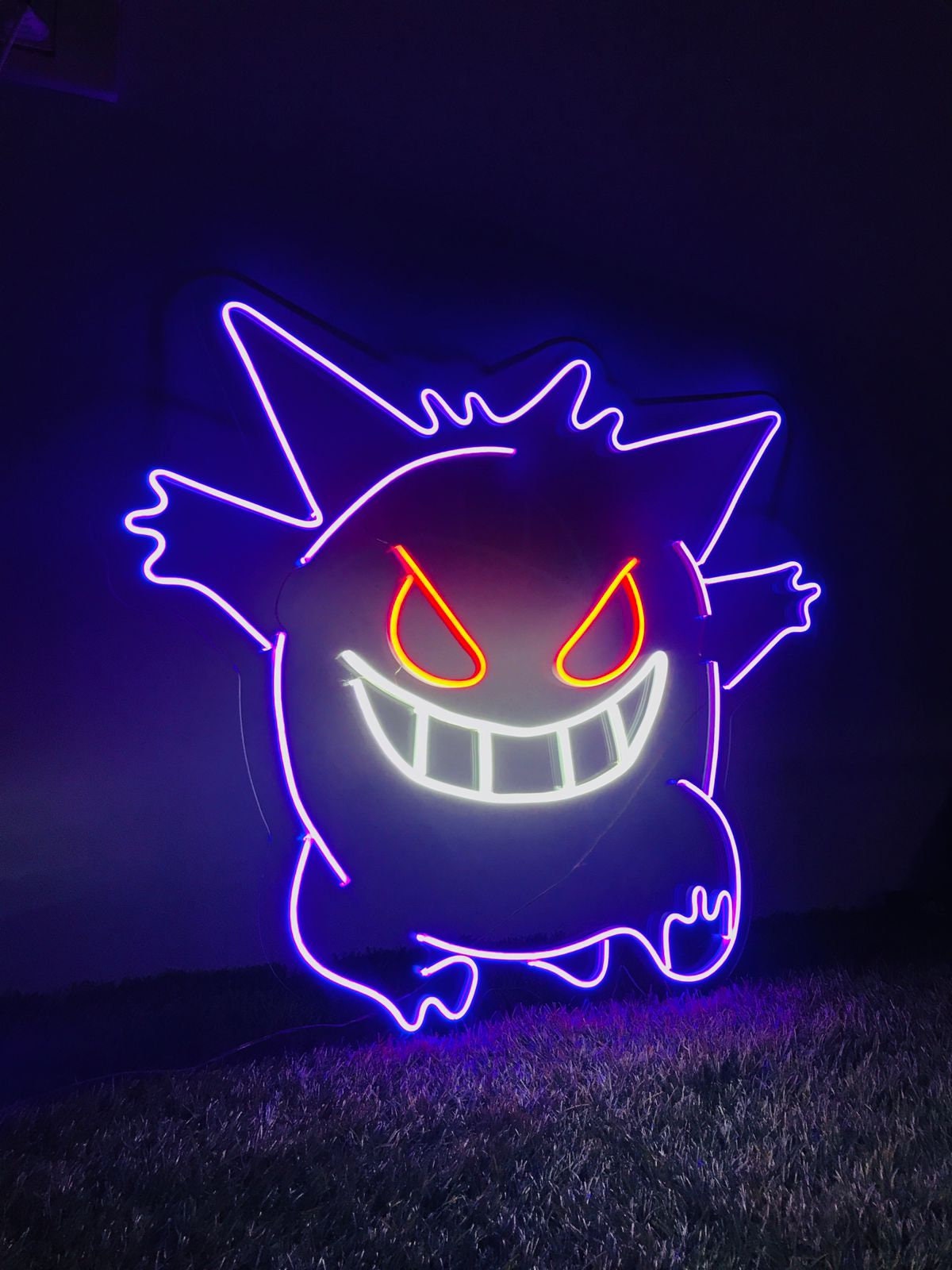 Gengar Neon Sign Wall Art Decor Anime Neon Sign Game Room Neon Kids ...