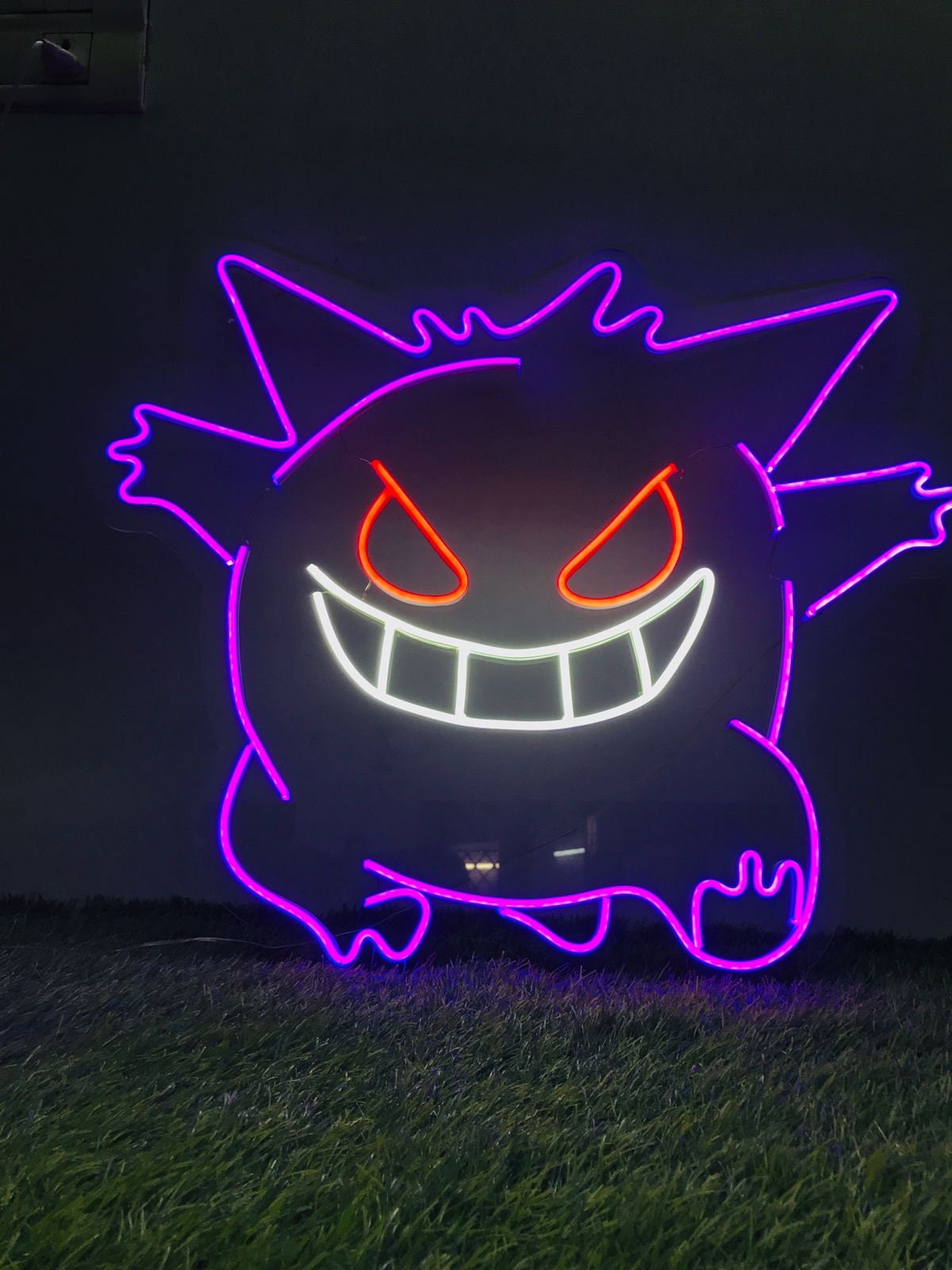 Gengar Neon Sign Wall Art Decor Anime Neon Sign Game Room Neon Kids ...