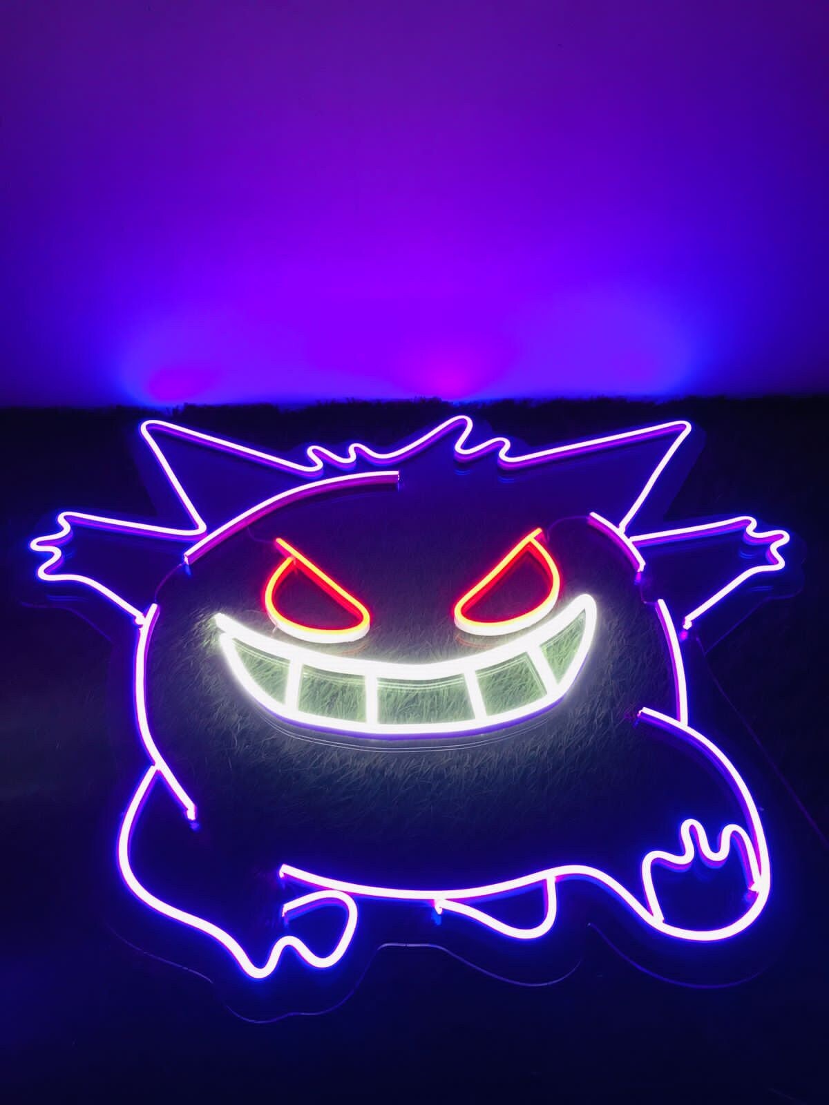 Gengar Neon Sign Wall Art Decor Anime Neon Sign Game Room Neon Kids ...
