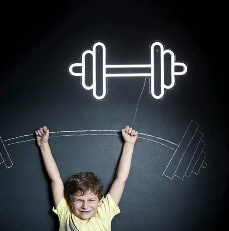 Neon Barbell/dumbbell Neon Sign Gym Wall Hanging Neon Light - Etsy