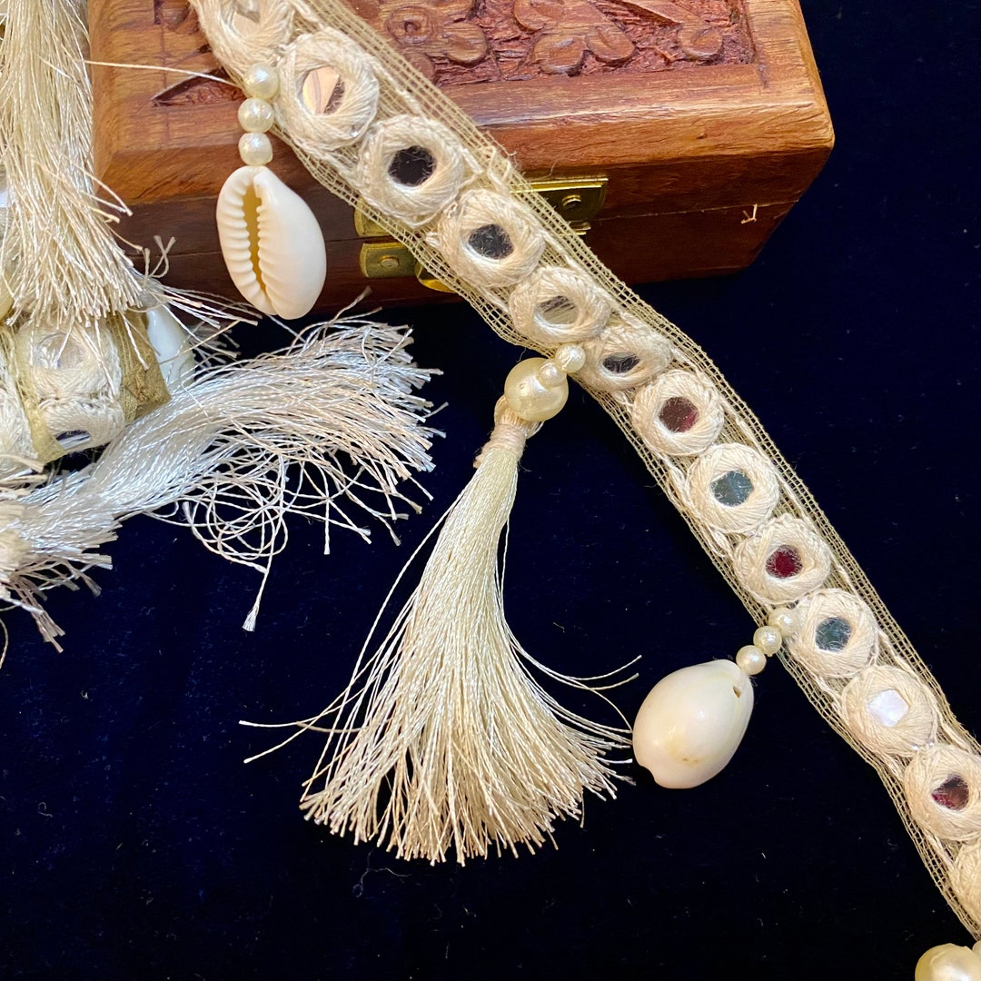 1 Yard Cowrie Shell Trim, Shell Trim Lace, Sea Shell, DIY Jean Jacket ...