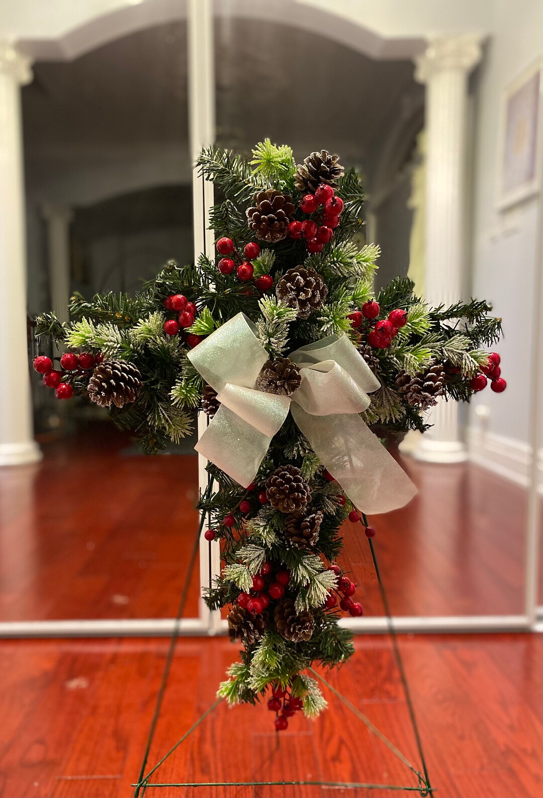 Christmas Crosswreath Cemetery Artificial Flowers Funeral Grave ...