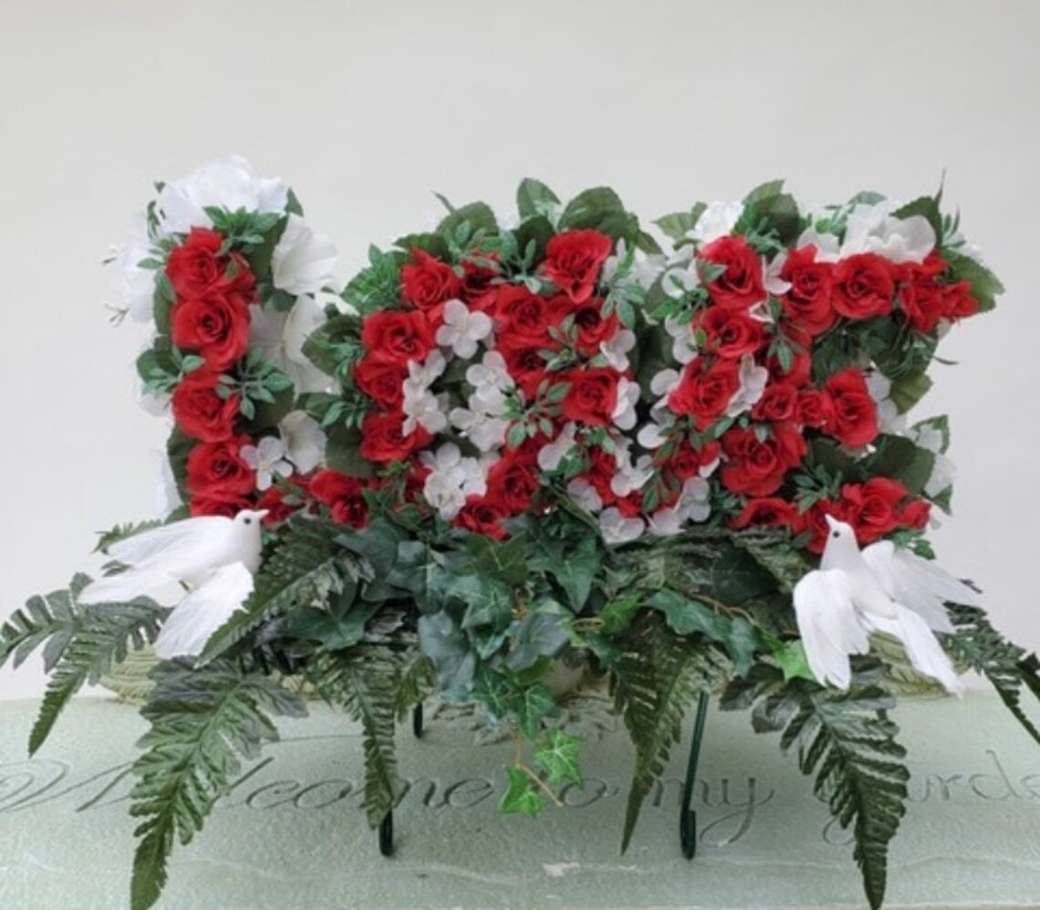 Custom Saddle Letters Name Cemetery Flowers Funeral Arrangement Grave ...