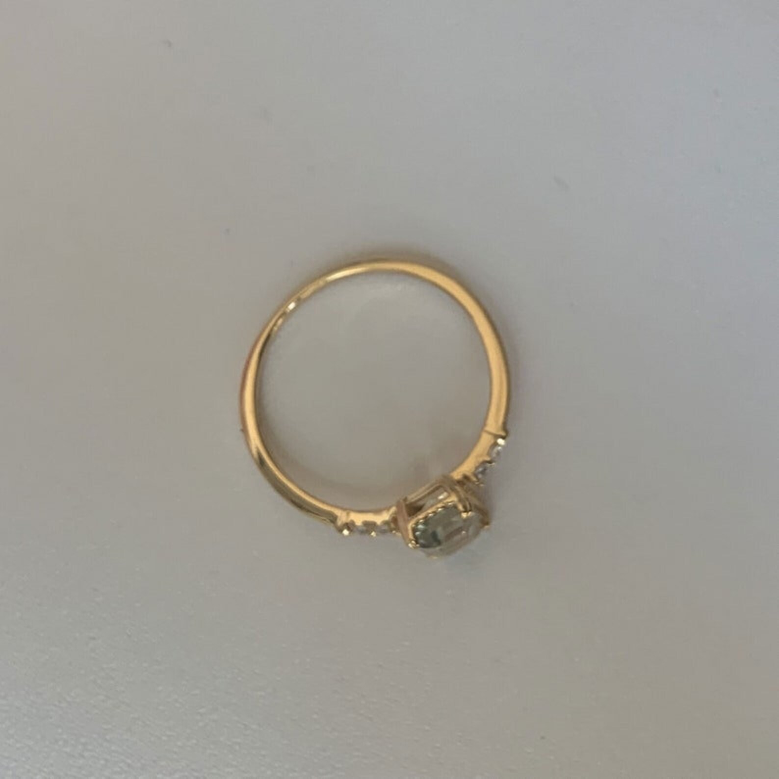 Natural Green Amethyst Ring Emerald Cut Prasiolite Rings 925 Sterling Silver February Birthstone ...