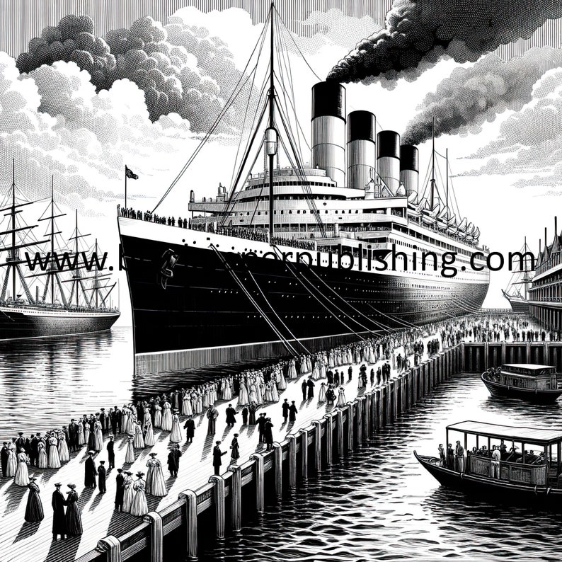 Titanic Departure From Southampton Coloring Page Historical Scene ...