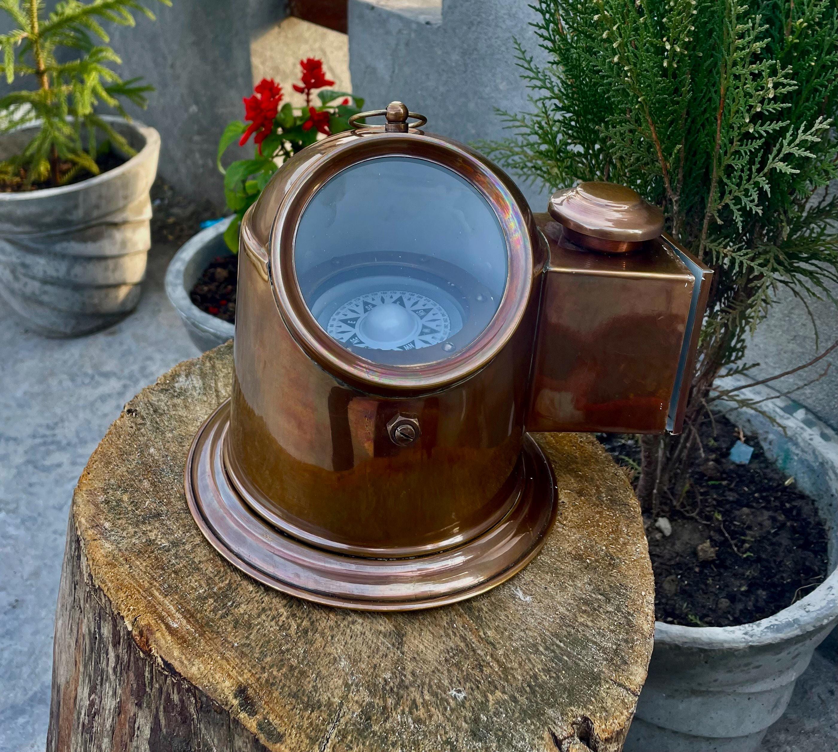 Nautical Brass Oil Lamp Binnacle Gimbal Compass - Ship Lantern Gift - Etsy
