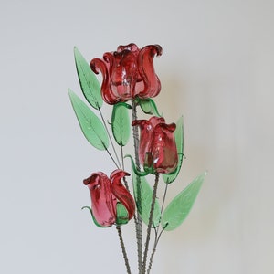 Handmade Bohemian Glass Rose for Special Occasions. Gift for Mother's ...