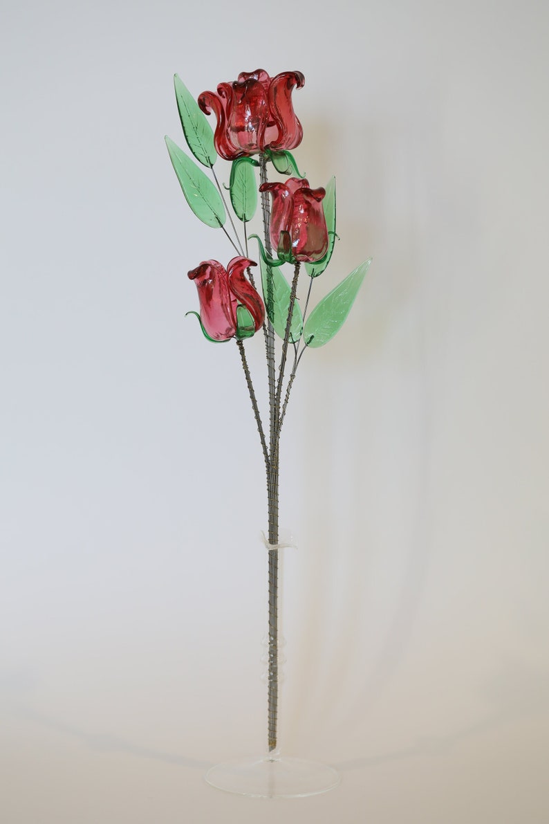 Handmade Bohemian Glass Rose for Special Occasions. Gift for Mother's ...