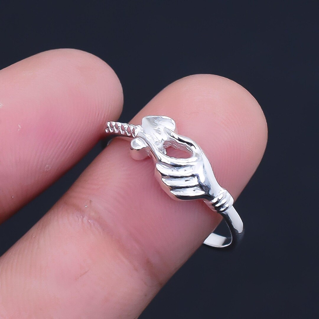 Handshake Ring Sterling Silver Symbol of Fidelity and Friendship ...