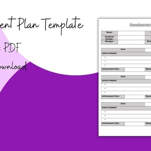 Development Plan Template HR Forms Human Resources - Etsy