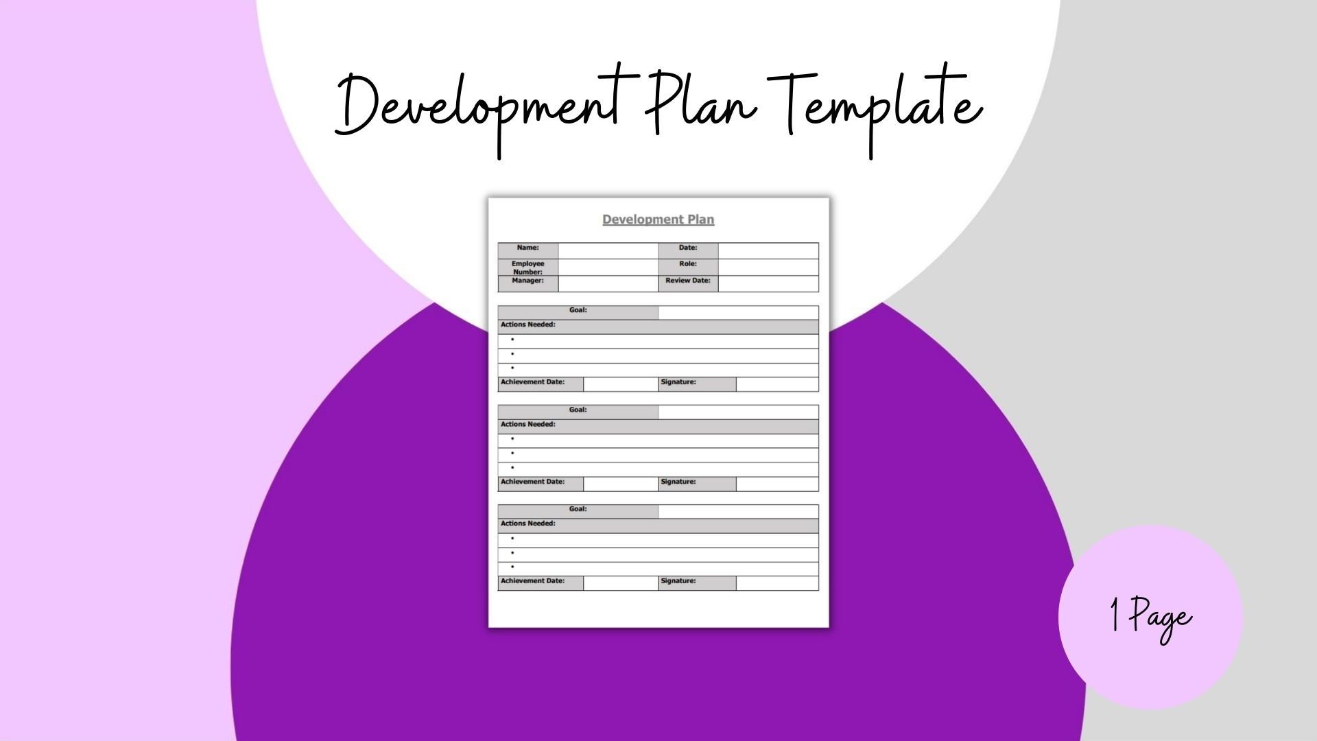 Development Plan Template | HR Forms | Human Resources | Printable Form ...