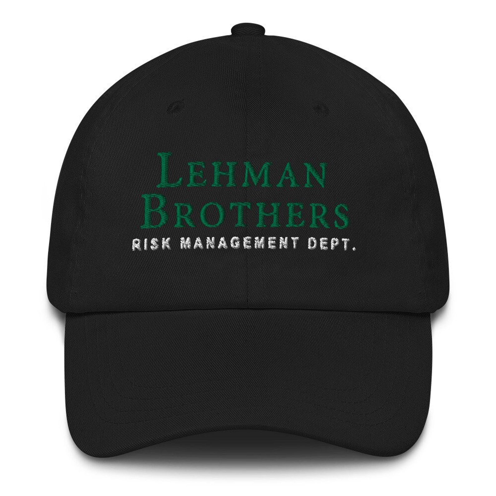 Lehman Brothers Risk Management Dept. Hat - Funny 2008 Meme Black Hat ...