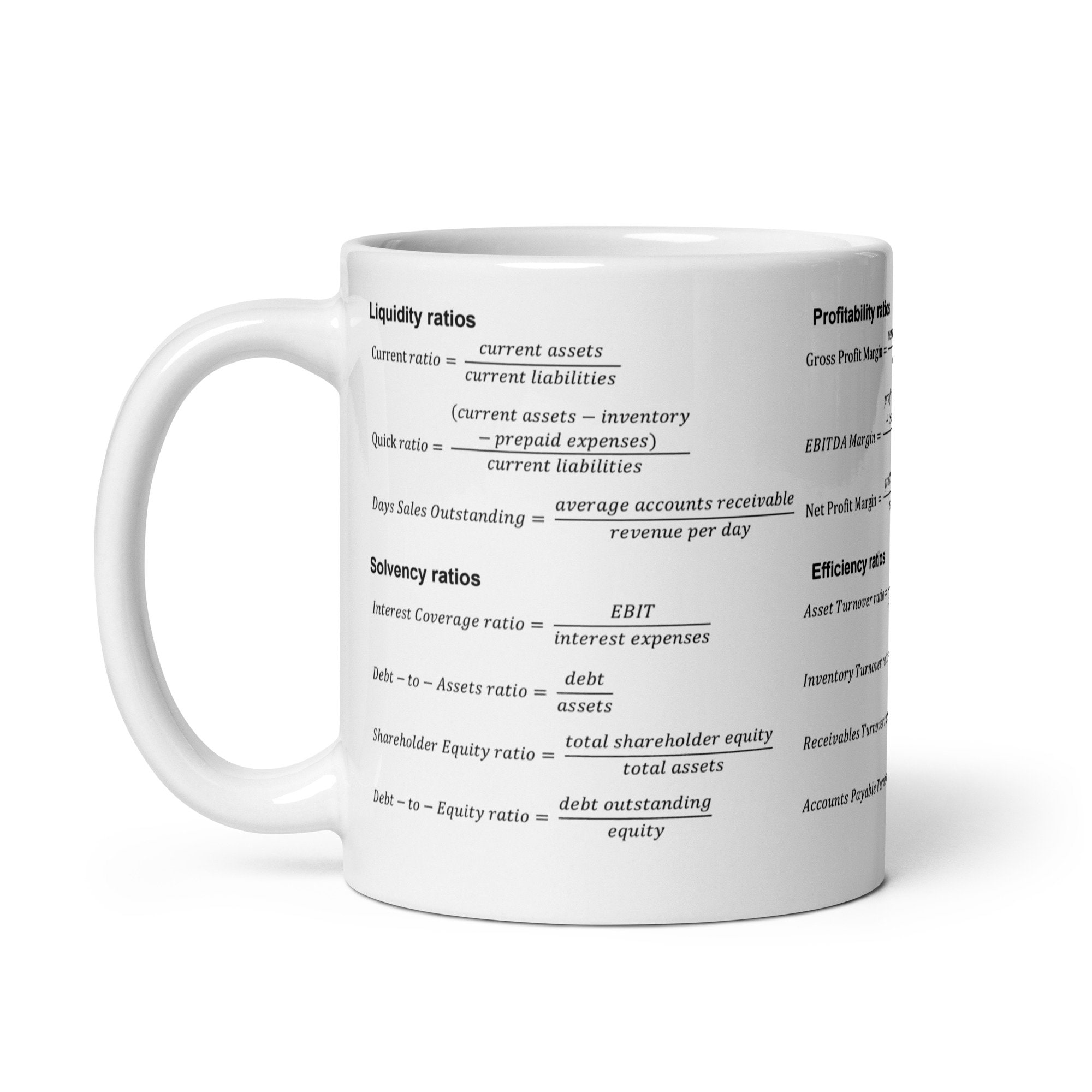 Financial Ratios Coffee Mug | Perfect Gift for Accountant or Finance ...
