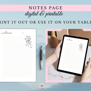 Printable Notes Page Goodnotes Notes Page Lined Notes Template Dotted ...