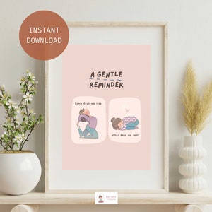 Rest Quote Poster Printable Yoga Wall Art for Yoga Studio Decor Mental ...