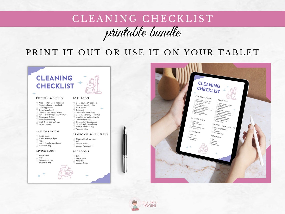 Editable Cleaning Checklist - Goodnotes Cleaning Schedule ...