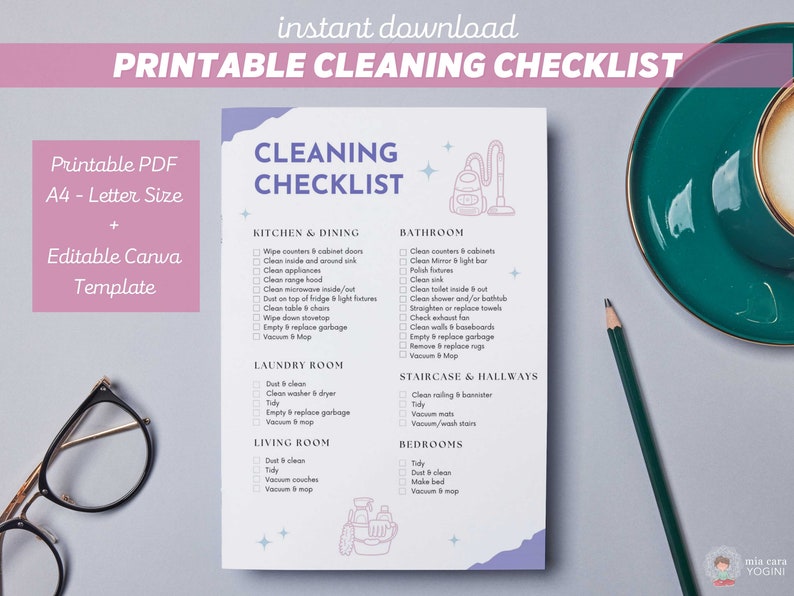 Editable Cleaning Checklist - Goodnotes Cleaning Schedule ...