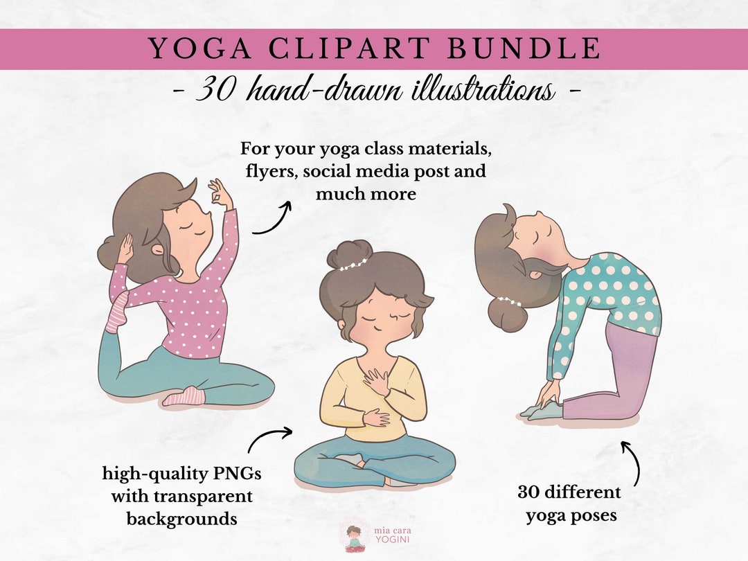 Clipart Bundle Yoga Graphics for Yoga Teachers Yoga Poses Icons ...