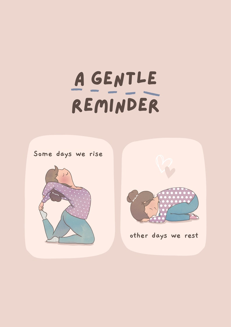 Rest Quote Poster Printable Yoga Wall Art for Yoga Studio Decor Mental ...