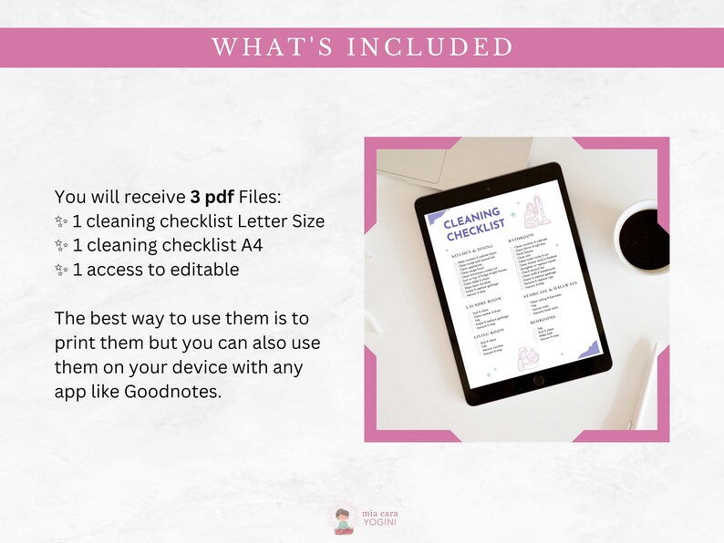 Editable Cleaning Checklist - Goodnotes Cleaning Schedule ...