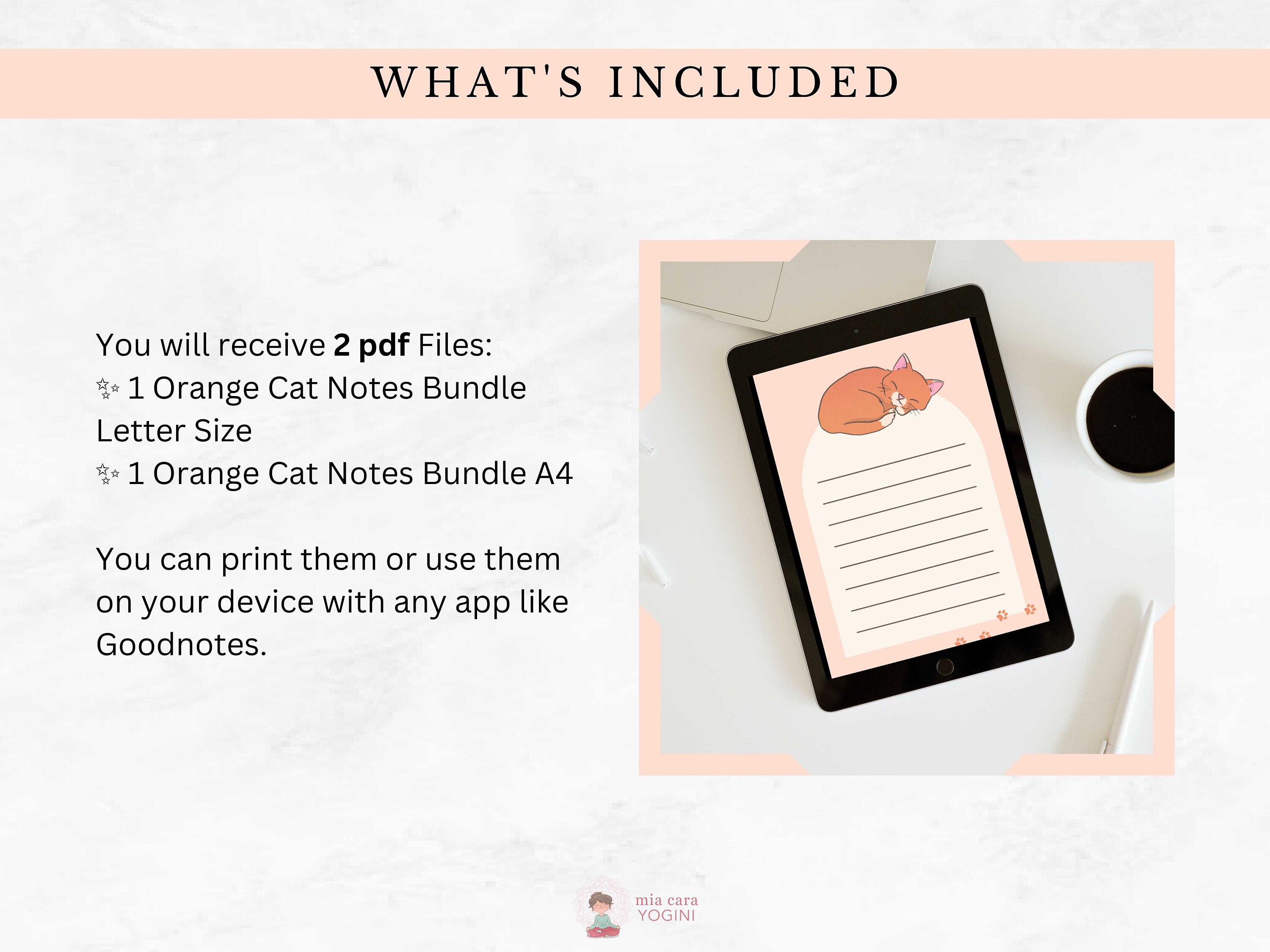 Cute Printable Stationery Set, Orange Cat Illustration, Printable To-do ...