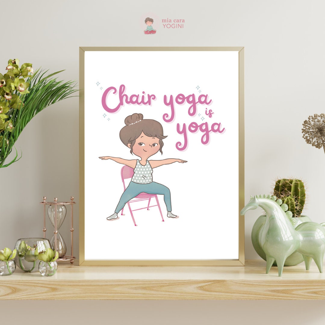 Yoga Wall Art Printable Chair Yoga Studio Decor for Yoga Instructor ...