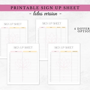 Sign up Sheet Printable Newsletter Sign up Yoga Class Email List ...