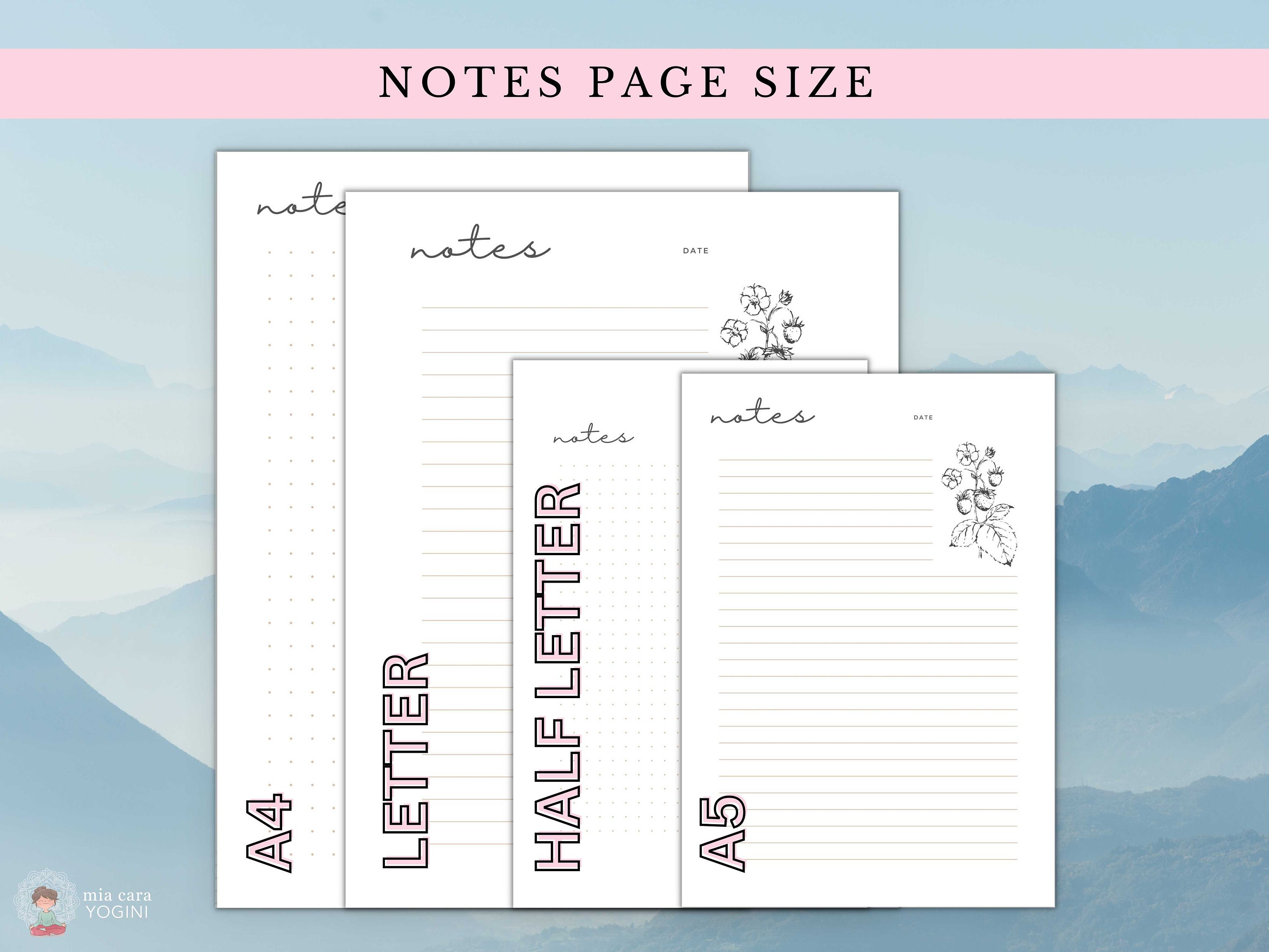Botanical Notes Pages – Lined & Dotted, Printable (PDF) - Etsy