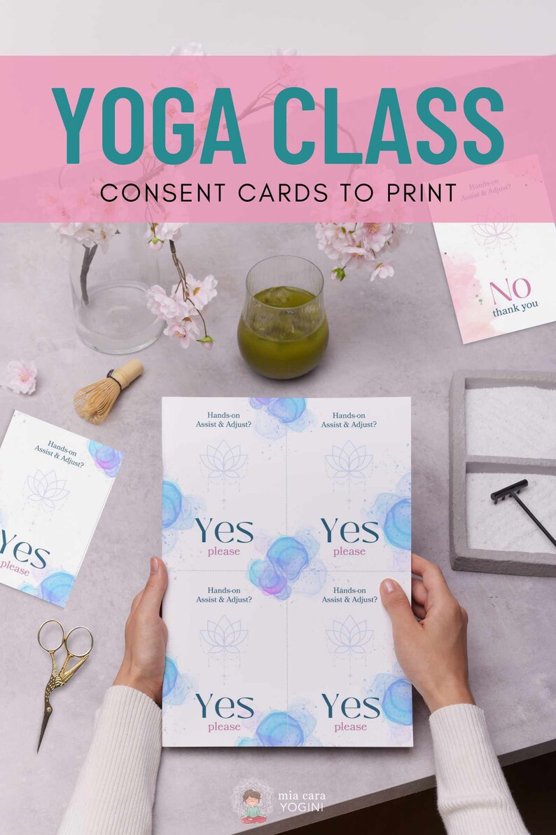 Yoga Consent Cards Printable Yoga Teacher Resource Trauma Informed ...
