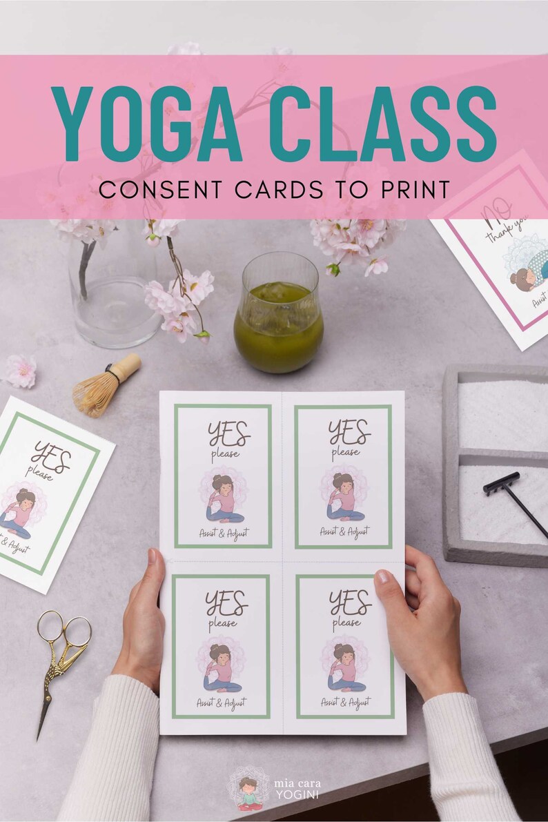 Yoga Consent Cards Printable Yes or No Permission Cards Assist Cards ...