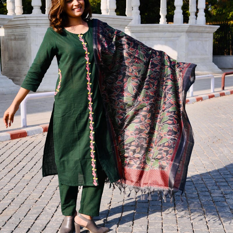 Khadi Dupatta Suits - Etsy
