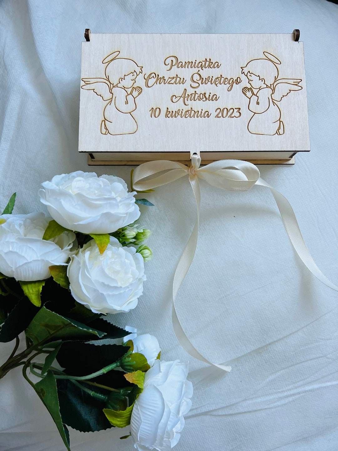 Personalized Wooden Christening Gift Box, Engraved Keepsake - Etsy