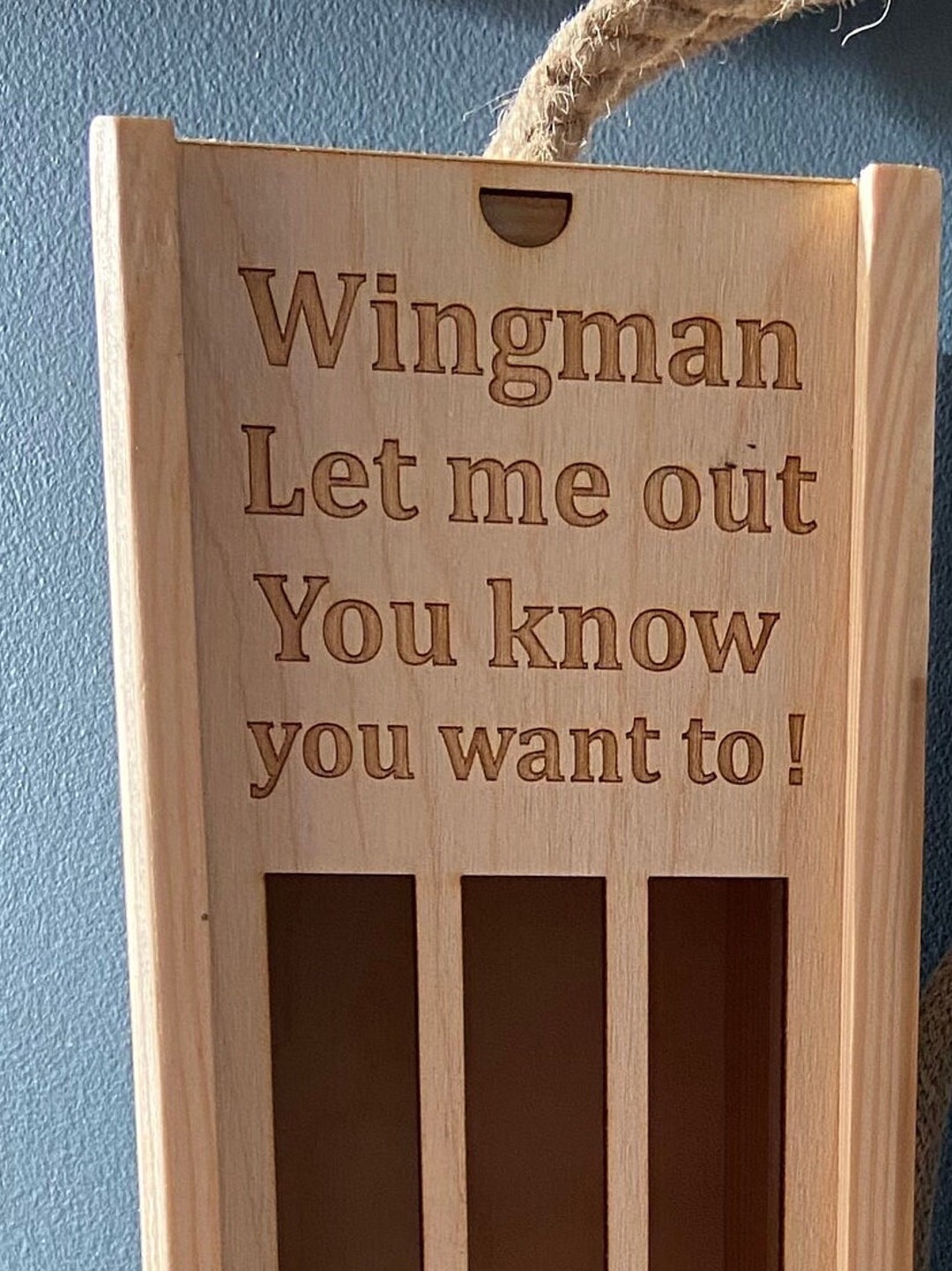 Personalised Bottle Box. Let Me Out Solid Wood Wine Box. Weeding Wine ...