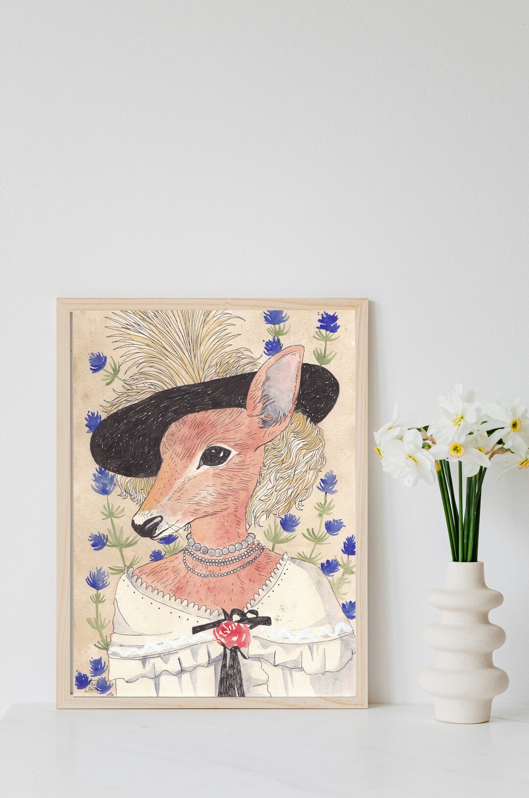 Miss Doe With a Beautiful Hat - Etsy