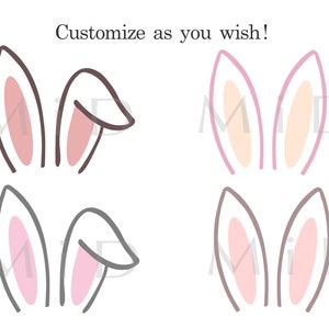 Bunny Ears Customizable Svg, Png, Jpg, Pdf, Editable Easter Bunny Ears ...