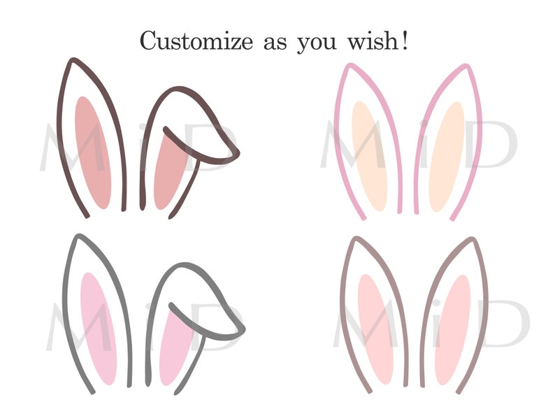 Bunny Ears Customizable Svg Png Jpg Pdf Editable Easter - Etsy