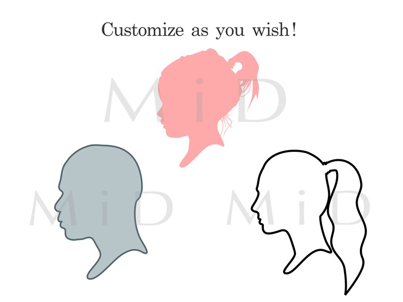 Personalized Silhouette Portrait Svg Custom Digital Portrait - Etsy